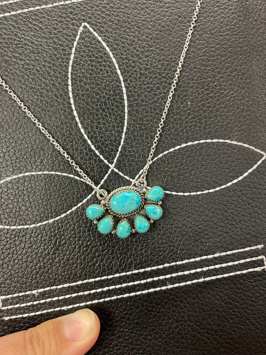 Turquoise Half Cluster Necklace – Style and Grace Boutique, Bedford, IN